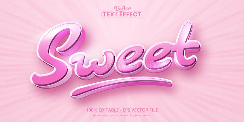 Sweet Text, 3d Editable Font Effect Stock Vector - Illustration of logo ...