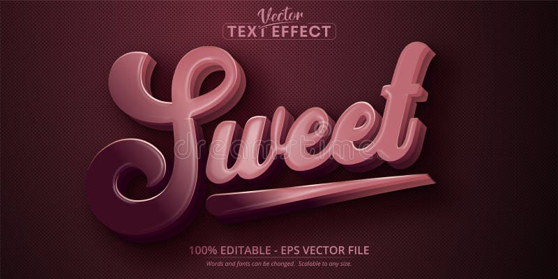 Sweet Text, Cartoon Style Editable Text Effect Stock Vector ...