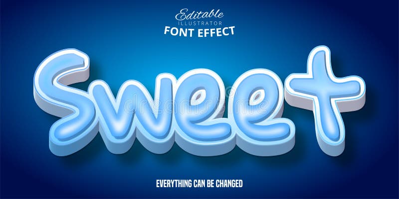Sweet Text, 3d Editable Font Effect Stock Vector - Illustration of ...