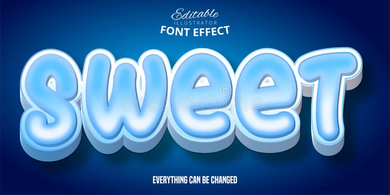 Sweet Text, 3d Editable Font Effect Stock Vector - Illustration of logo ...