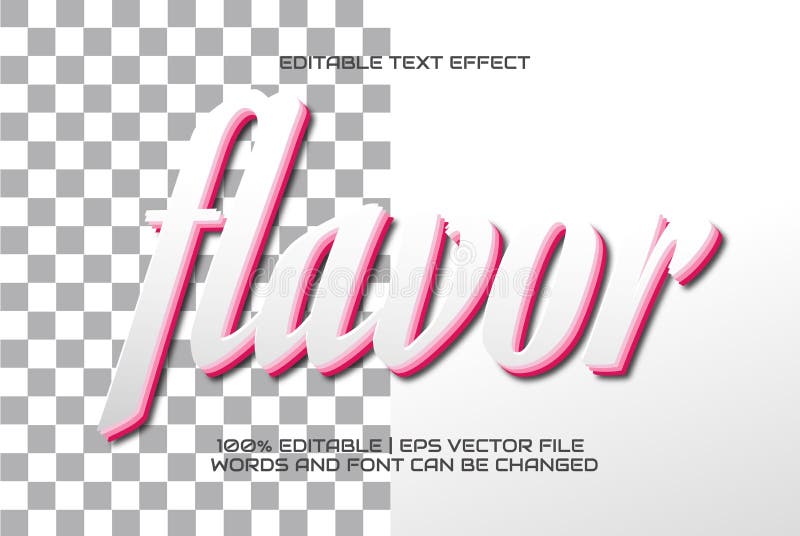 Flavor Text Effect Editable Vector. Stock Vector - Illustration of ...