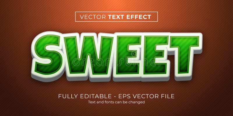 Sweet Text Effect, 3d Text Style Stock Vector - Illustration of font ...
