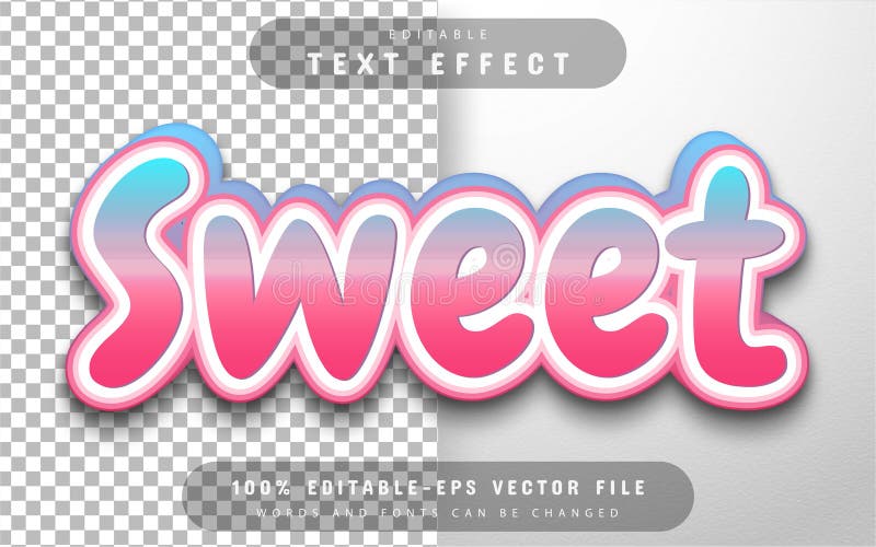 Sweet text effect editable stock vector. Illustration of alphabet ...