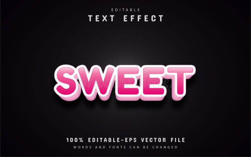Sweet text effects stock vector. Illustration of font - 256124838