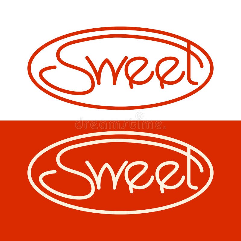 Sweet Text Phrase Vector Lettering Set Logo Stock Vector - Illustration ...