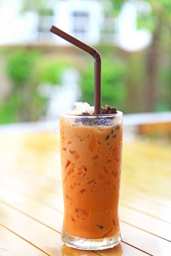 Sweet thai iced tea stock photo. Image of glass, beverage - 31619106
