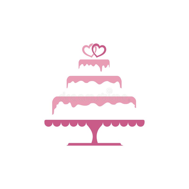 Sweet Tiered Love Wedding Cake Logo Template Stock Vector ...