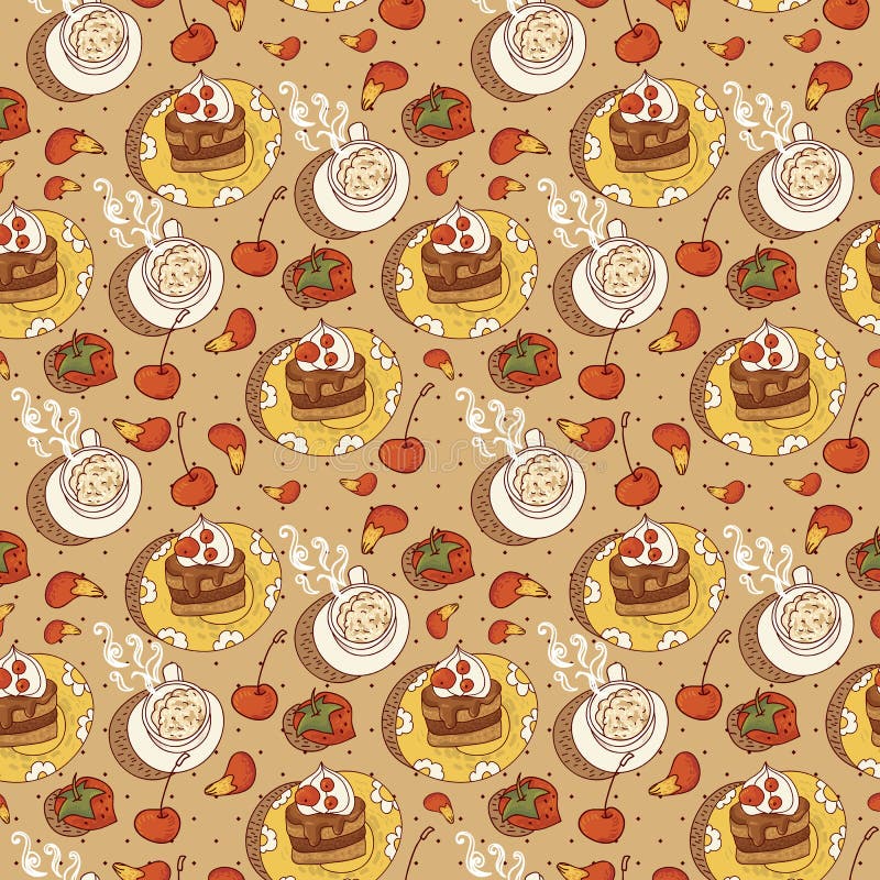 Sweet Time Seamless Background Stock Vector - Illustration of backdrop ...