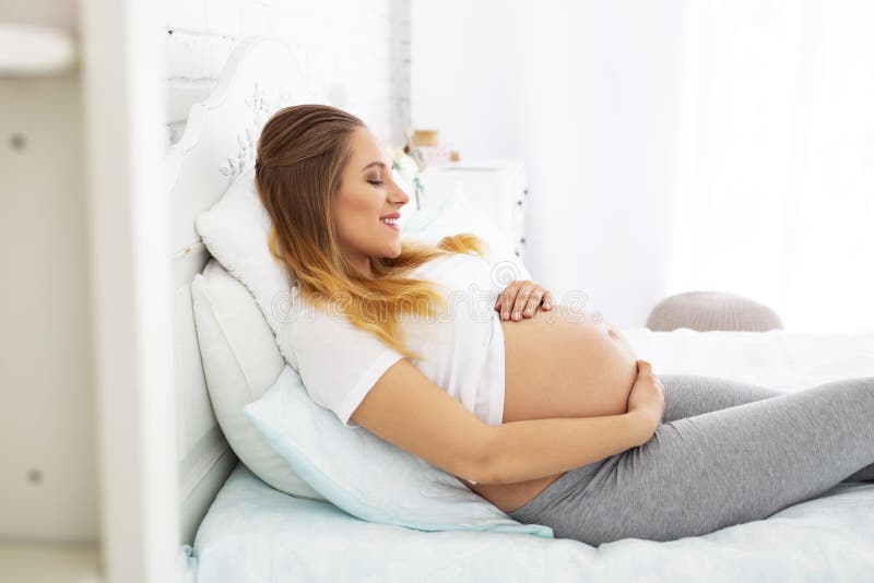Joyful Pregnant Woman Enjoying Pregnancy Stock Image Image Of Care