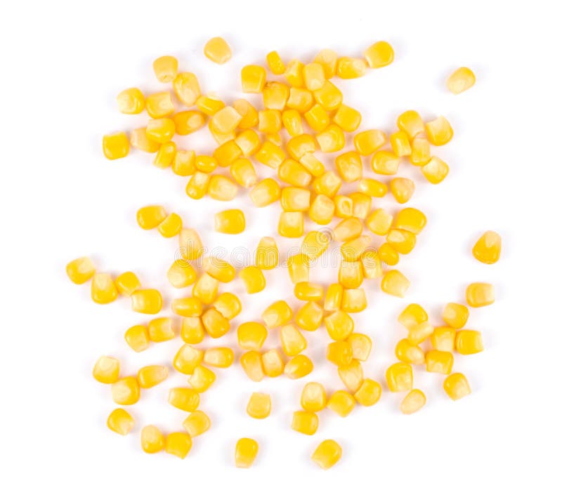 Sweet Tinned Corn Isolated on White Background, Top View Stock Photo ...
