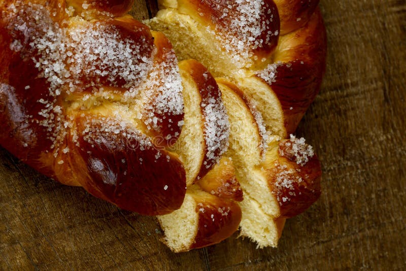 Sweet Twist Bread on Rustic Wooden Table Stock Image - Image of party ...