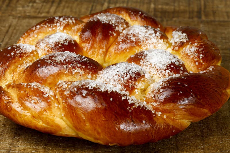 Sweet Twist Bread on Rustic Wooden Table Stock Image - Image of brazil ...