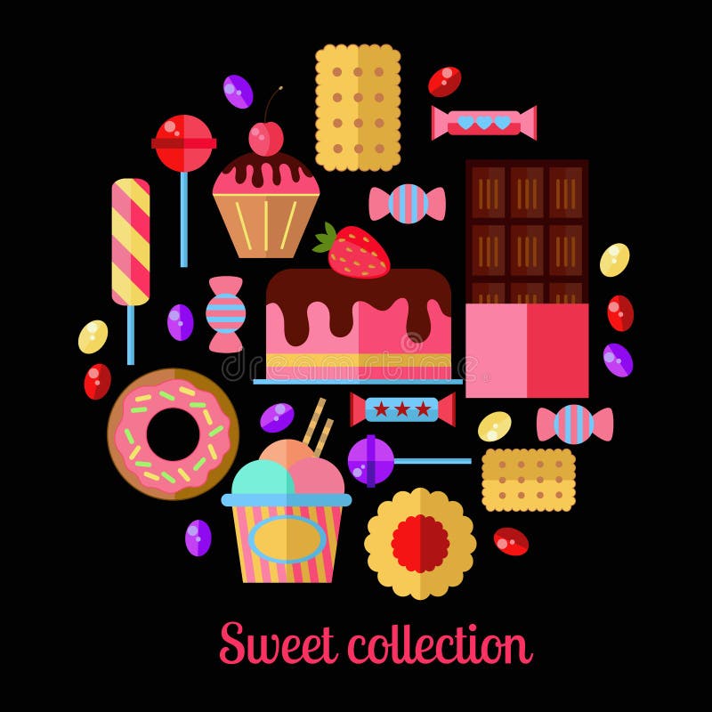 Sweet vector collection. stock vector. Illustration of food - 66557871