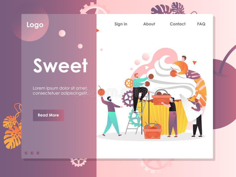 Sweet Vector Website Landing Page Design Template Stock Vector ...