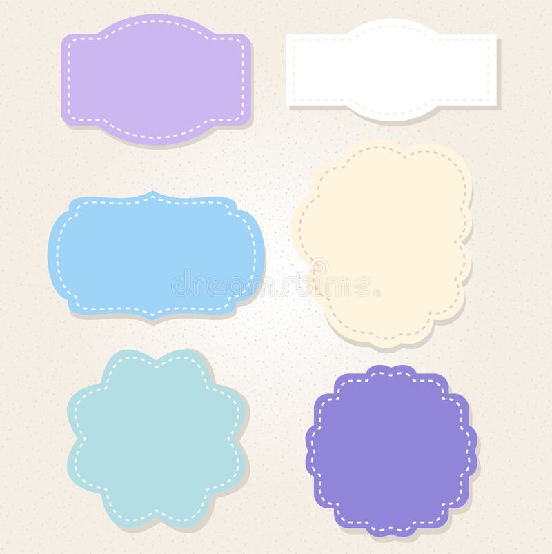 Sweet Vintage Blue Labels Set Stock Vector - Illustration of collection ...