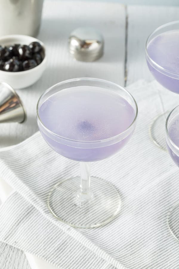 Sweet Violet Aviation Cocktail Stock Image - Image of organic ...