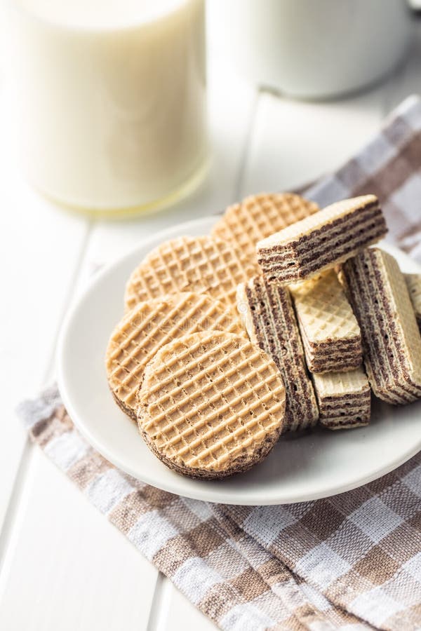 Sweet wafer biscuits stock photo. Image of cake, cracker - 181010168