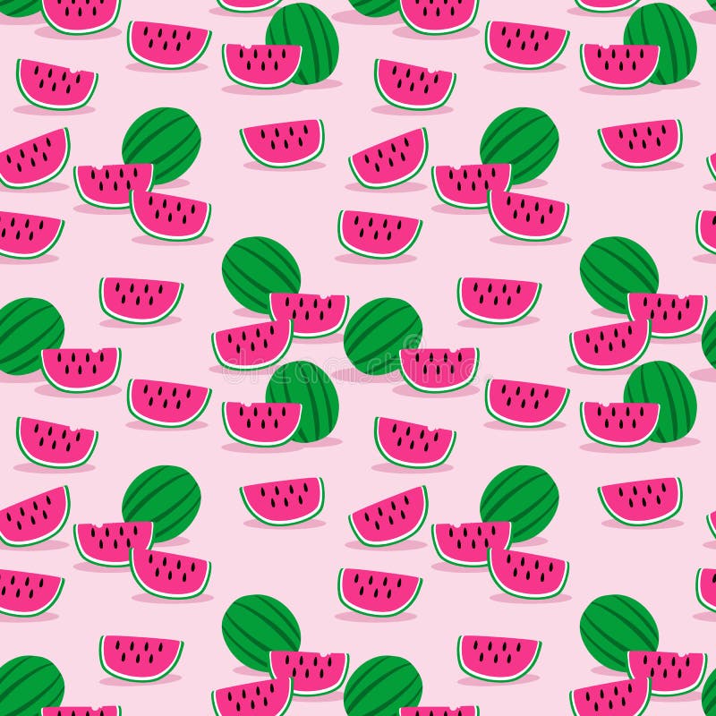 Sweet Watermelon Seamless Pattern Stock Vector - Illustration of ...