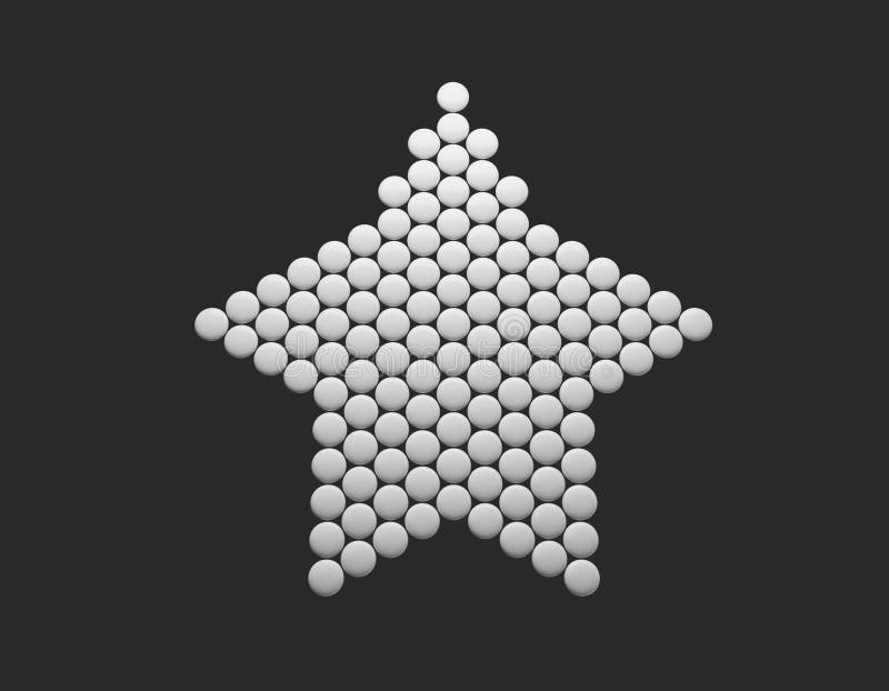 Sweet White Candy in Shape of Star 3d Illustration Stock Illustration ...
