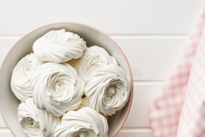 Sweet white meringue. stock photo. Image of dessert, candy - 82006906