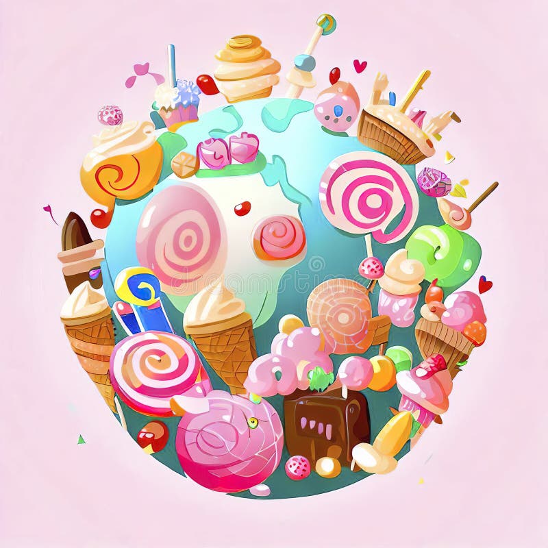 Sweet world illustration stock illustration. Illustration of cream ...