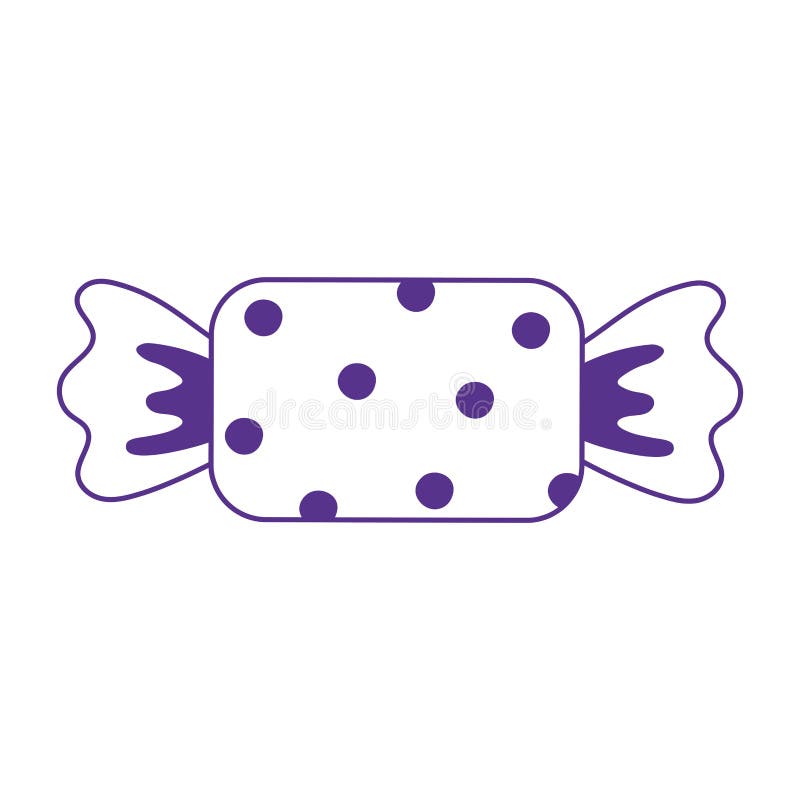 Sweet Wrapped Candy Icon Design White Background Line Style Stock ...