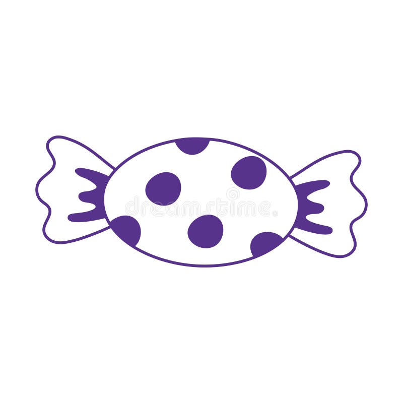 Sweet Wrapped Candy Icon Design White Background Line Style Stock ...