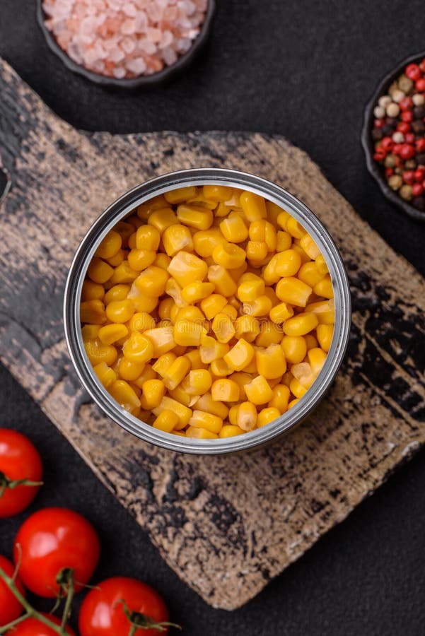 Sweet Yellow Canned Corn in Bowl Stock Image - Image of macro, maize ...
