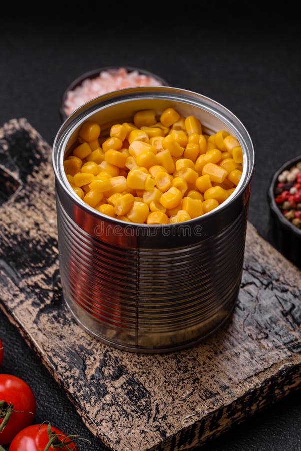 Sweet Yellow Canned Corn in Bowl Stock Image - Image of food, healthy ...
