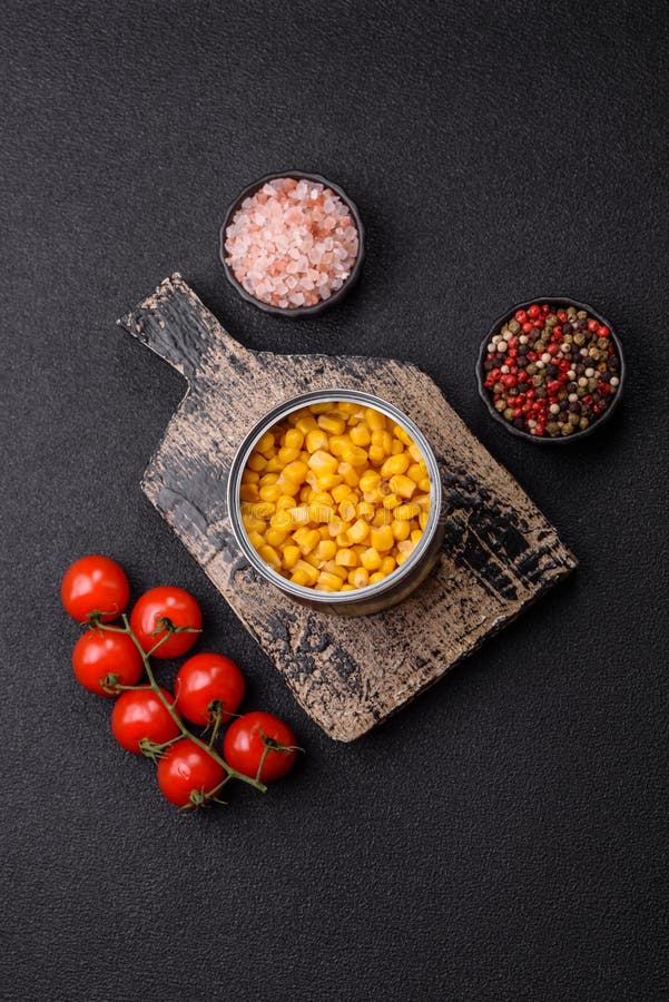 Sweet Yellow Canned Corn in Bowl Stock Photo - Image of plant, sweet ...