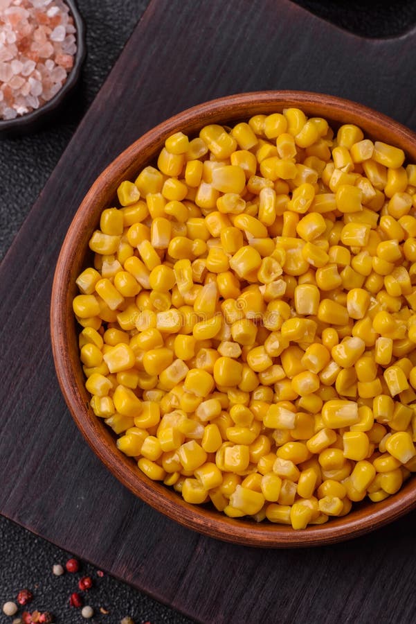 Sweet Yellow Canned Corn in Bowl Stock Image - Image of yellow, natural ...