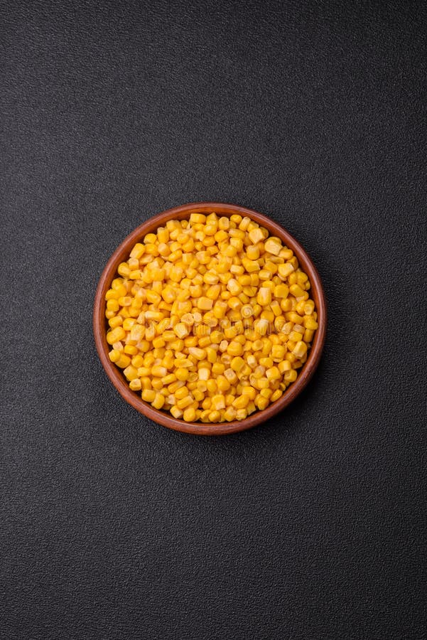 Sweet Yellow Canned Corn in Bowl Stock Photo - Image of golden, plant ...