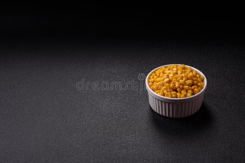 Sweet Yellow Canned Corn in Bowl Stock Image - Image of harvest ...
