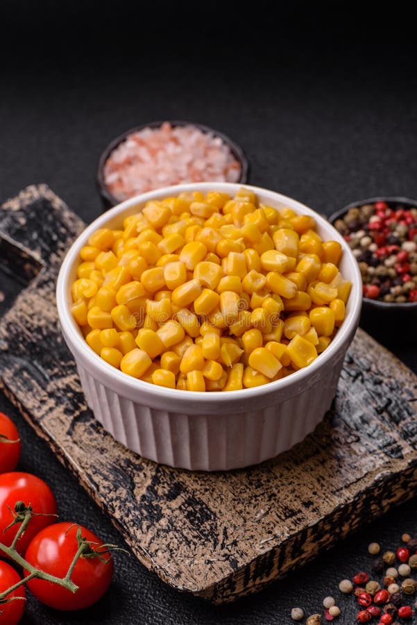 Sweet Yellow Canned Corn in Bowl Stock Image - Image of kernel, harvest ...
