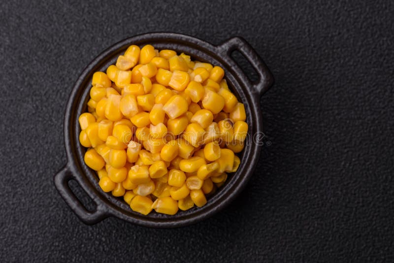 Sweet Yellow Canned Corn in Bowl Stock Image - Image of tinned, product ...
