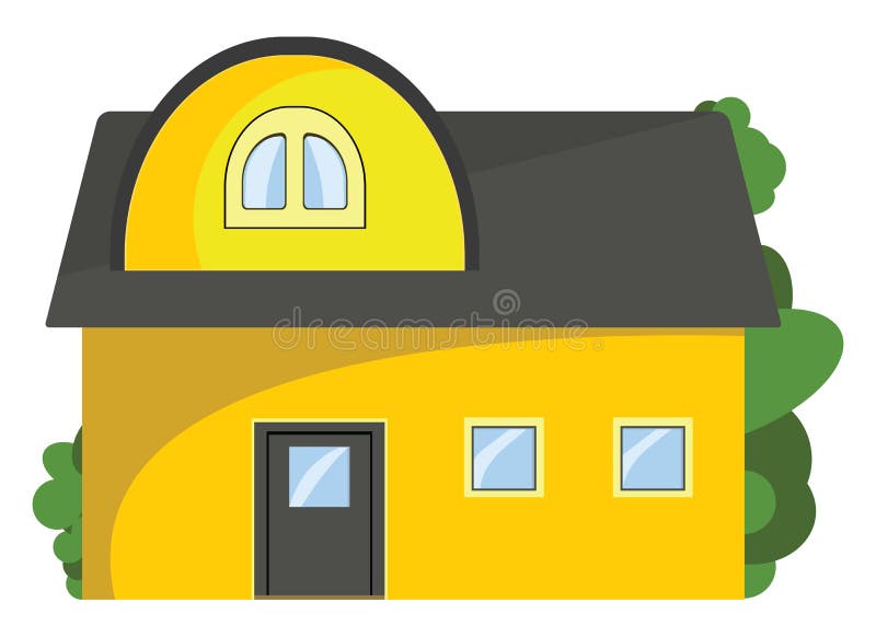 Sweet yellow home, icon stock vector. Illustration of house - 262386434