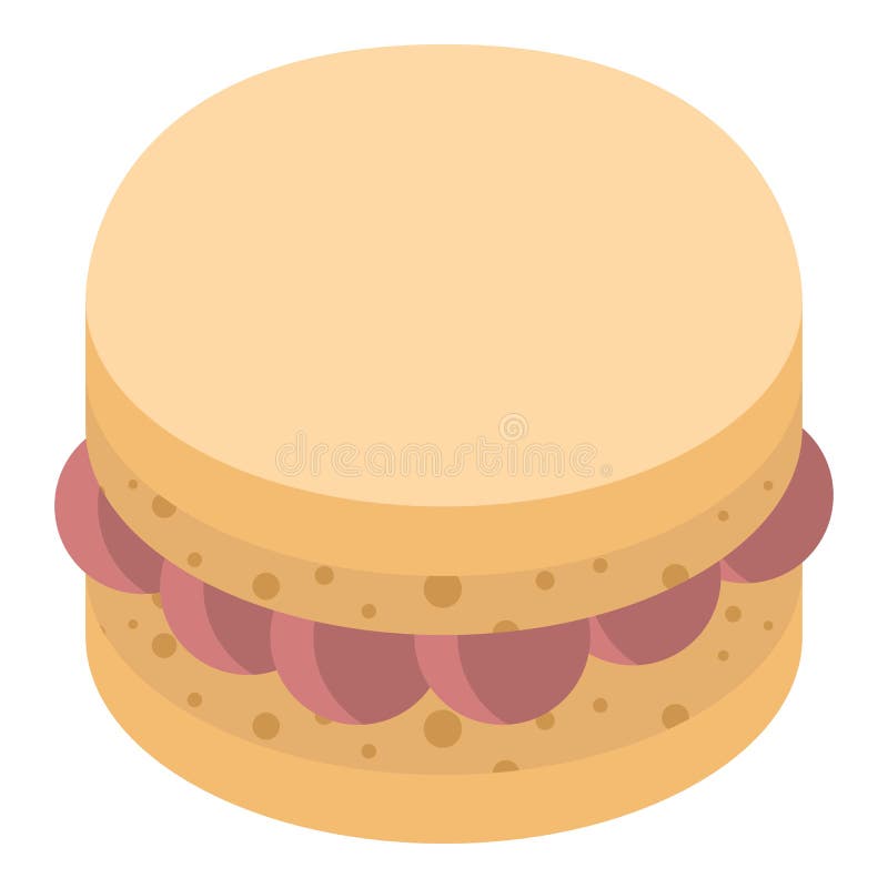 Yellow Macaroon Icon, Isometric Style Stock Vector - Illustration of ...