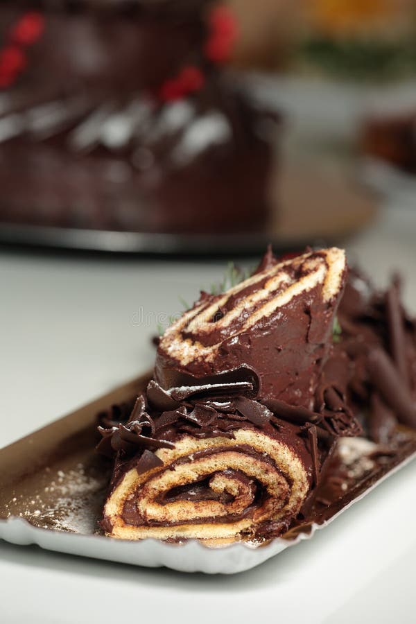 Sweet yule log stock image. Image of yule, kitchen, confectionery ...