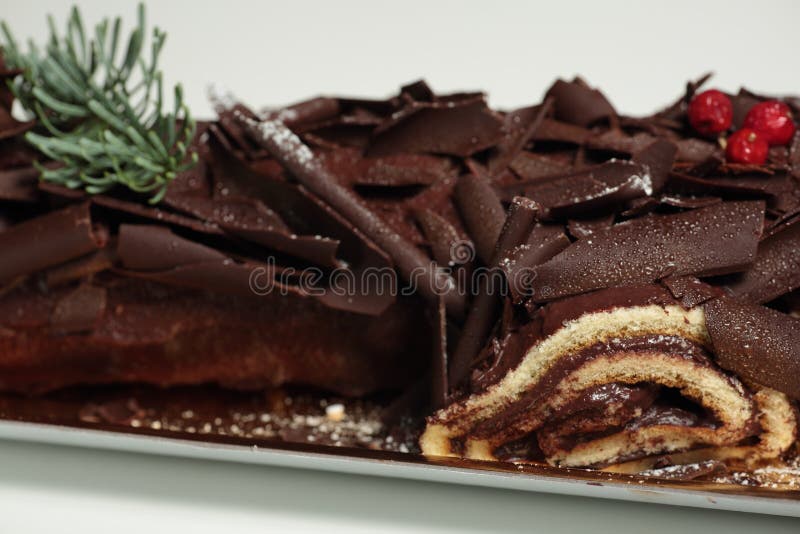 Sweet yule log stock photo. Image of confectionery, food - 64153416