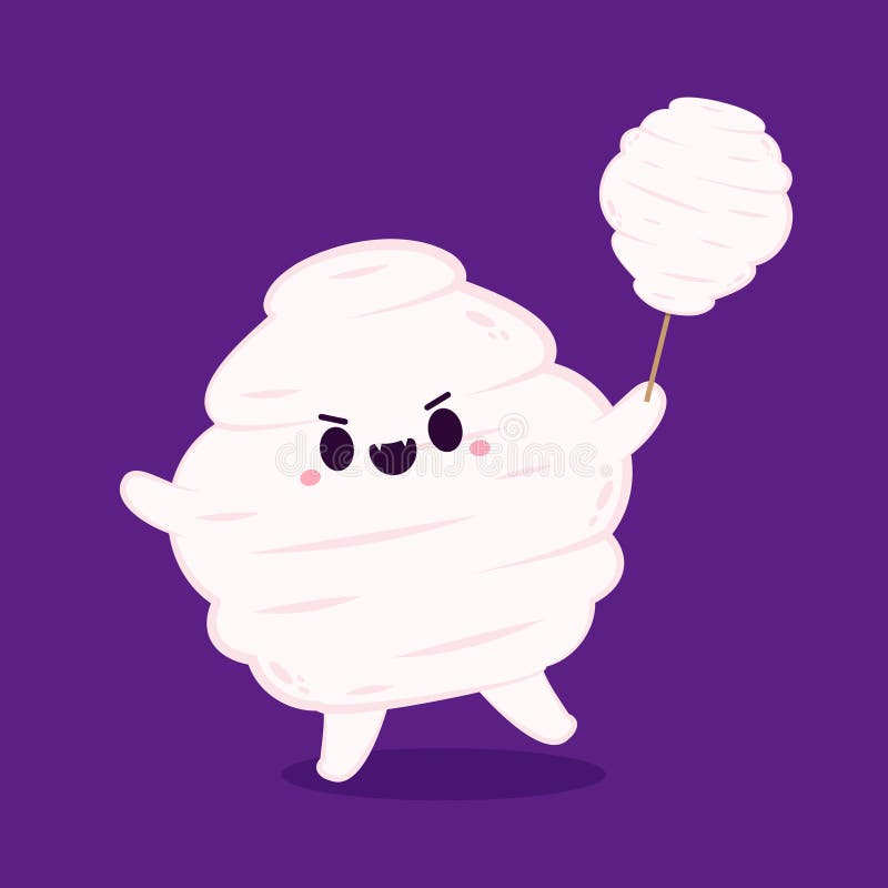 Cotton Candy Cartoon Vector. Cotton Candy in Halloween Day Stock Vector ...