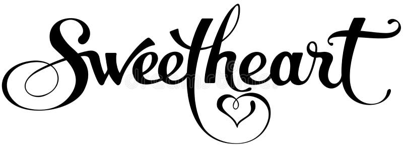 Sweetheart - Custom Calligraphy Text Stock Vector - Illustration of ...