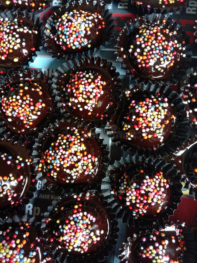 Sweetness Chocolate Cookies with Colourful Sprinkle Stock Photo - Image ...