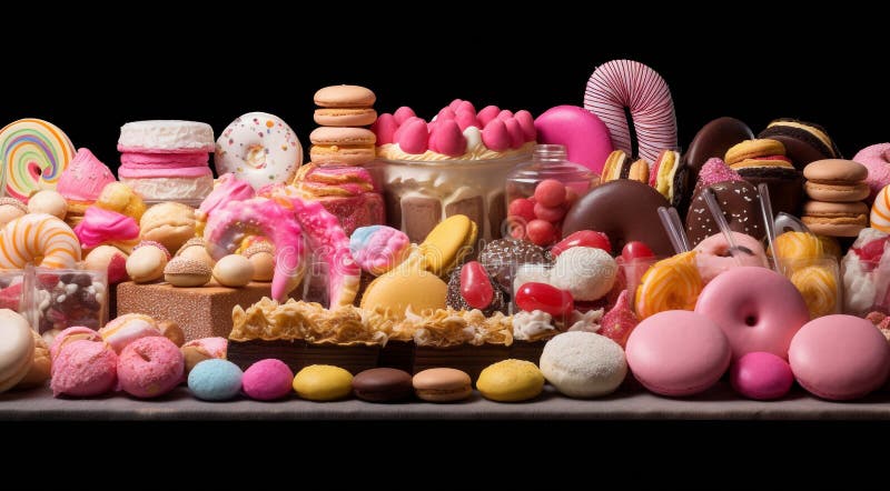 Sweets on Abstract Background, Colored Chocolates and Sweets on the ...