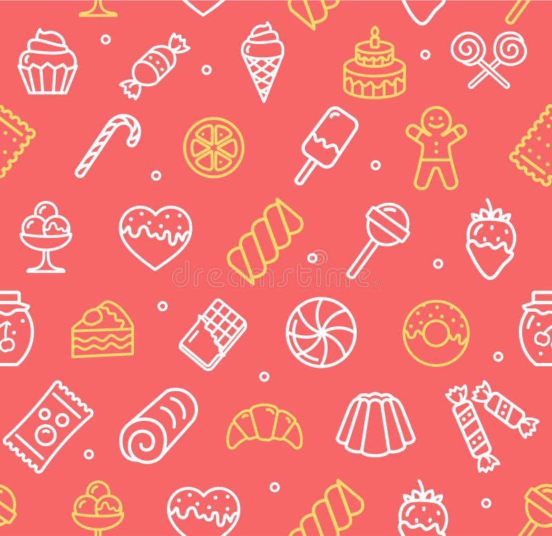 Sweets and Bakery Pattern Background. Vector Stock Vector ...