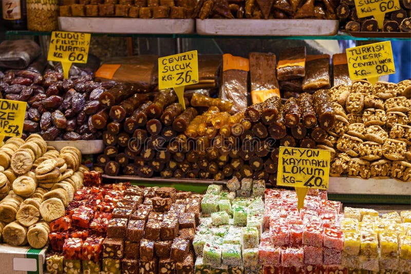 Sweets at the Bazaar in Istanbul Stock Photo - Image of authentic ...