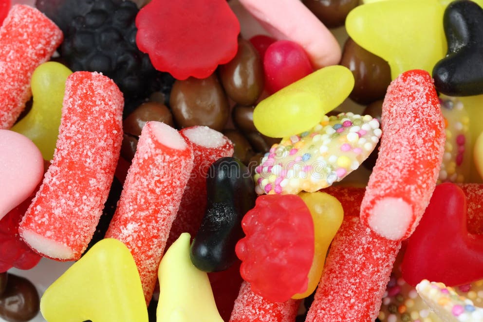 Sweets and Candy Mix Close Up Stock Image - Image of confectionery ...