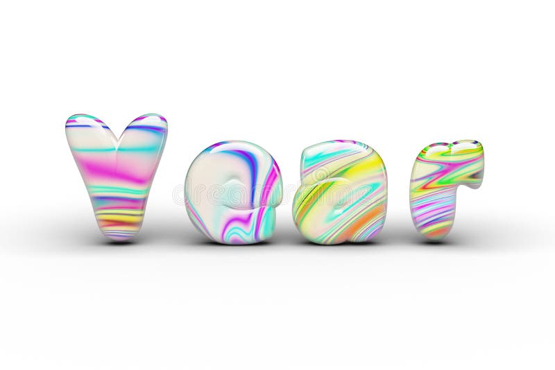 Sweets Candy Multi-colored Year Word. 3D Render Stock Illustration ...