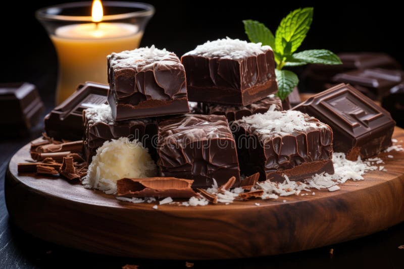 Sweets with Chocolate and Coconut in a Board of Traditional Brazilian ...