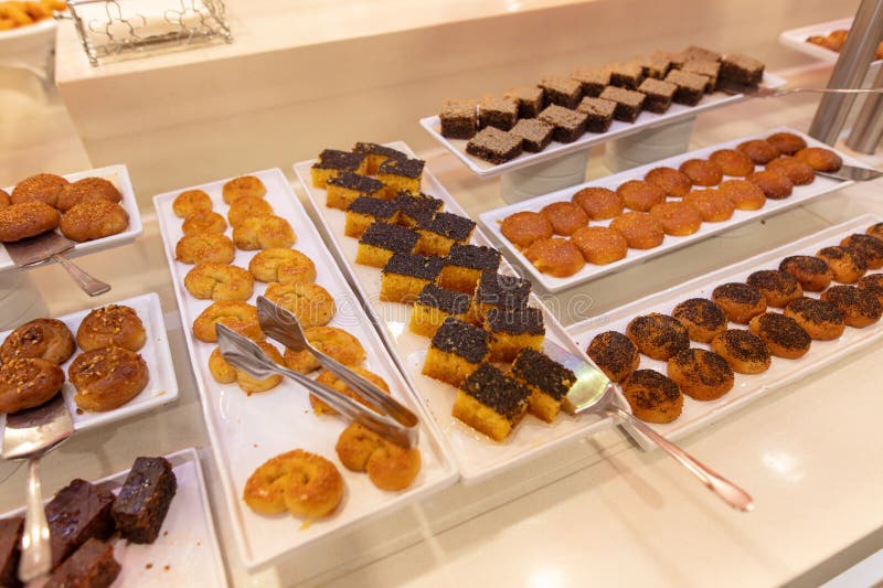 Sweets on the Counter in the Market Stock Photo - Image of butter ...