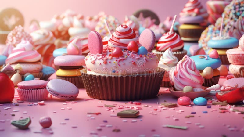 Sweets Created with Generative AI Stock Illustration - Illustration of ...